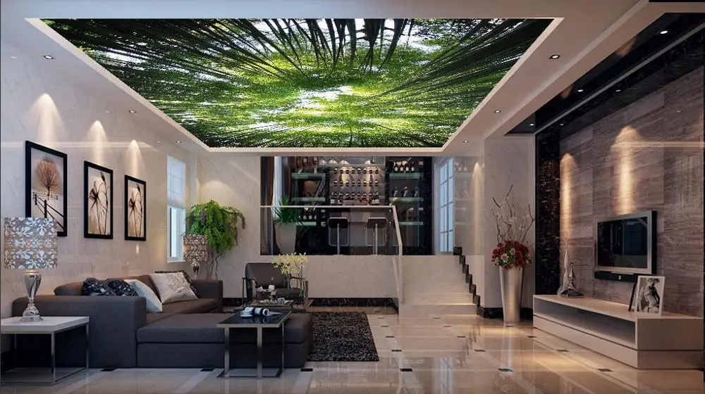 3d wallpaper Modern scenery ceiling bamboo forest 3d wallpaper Living ...