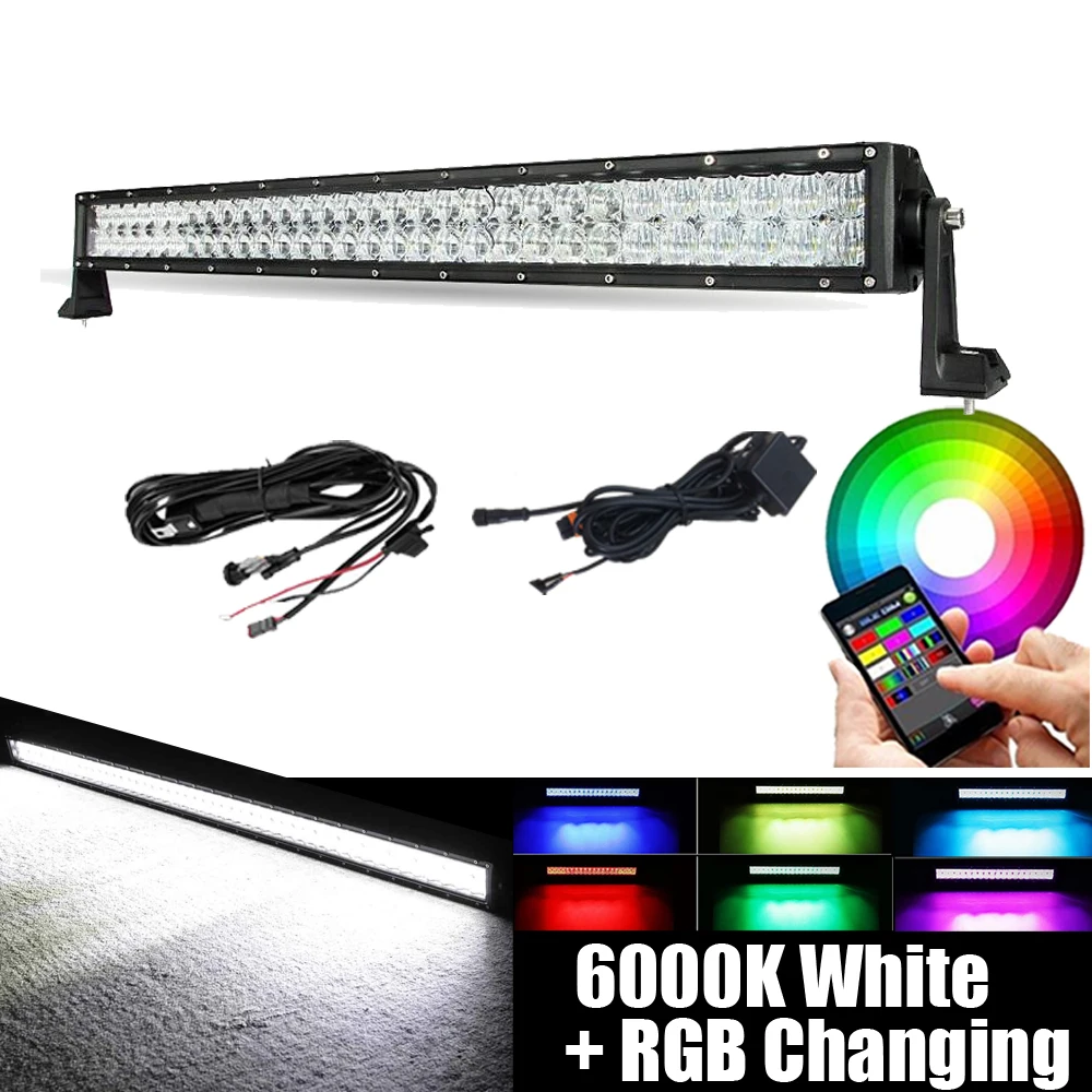 5D-RGB-32inch-180W-LED-Work-Light-Bar-Combo-Beam-Strobe-Music-Flash ...