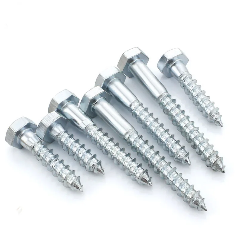 3pcs-m10*50/60/70/80/90/100 Din571 Hexagon Tapping Screw/ Hexagon Screw ...
