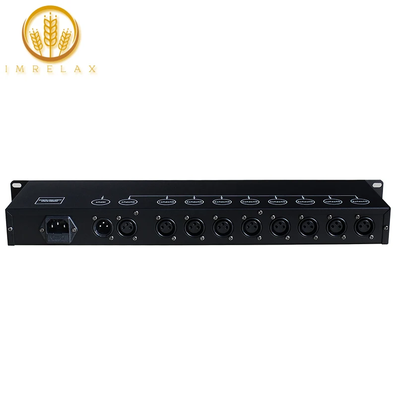 IMRELAX 8 출력 포트 DMX512 신호 분배기 AC90 ~ 240V 8 웨이 DMX 앰프 분배기, 무대 조명 기구 용