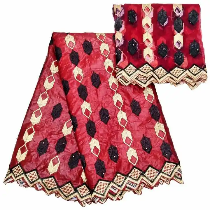 African embroidered jacquard fabric Guinea Brocade cotton High Quality ...