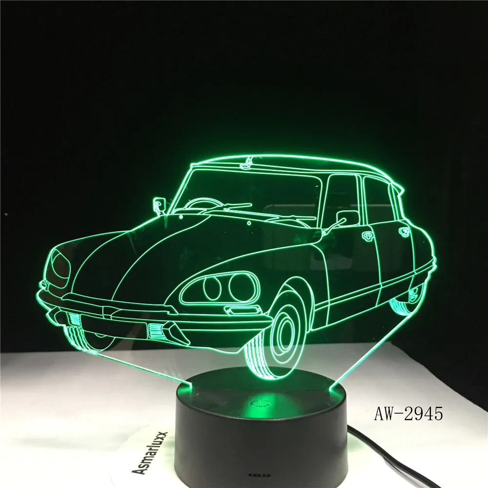 Acrylic Sports Car Design 3d Gift Lamp Led Colorful Touch Remote ...