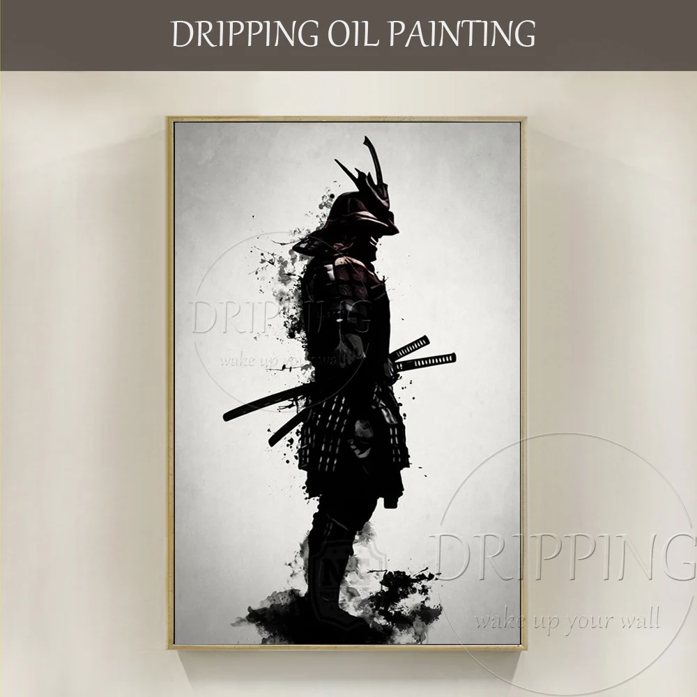 Hand painted Abstract Samurai Armor Oil Painting on Canvas Wall Art ...