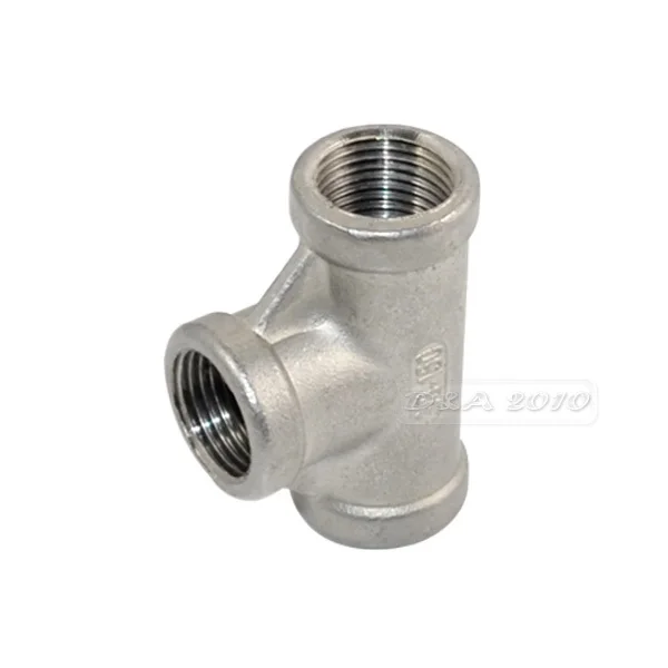 High Quality 3/8" Tee 3 way Threaded Pipe Fittings Stainless Steel SS ...