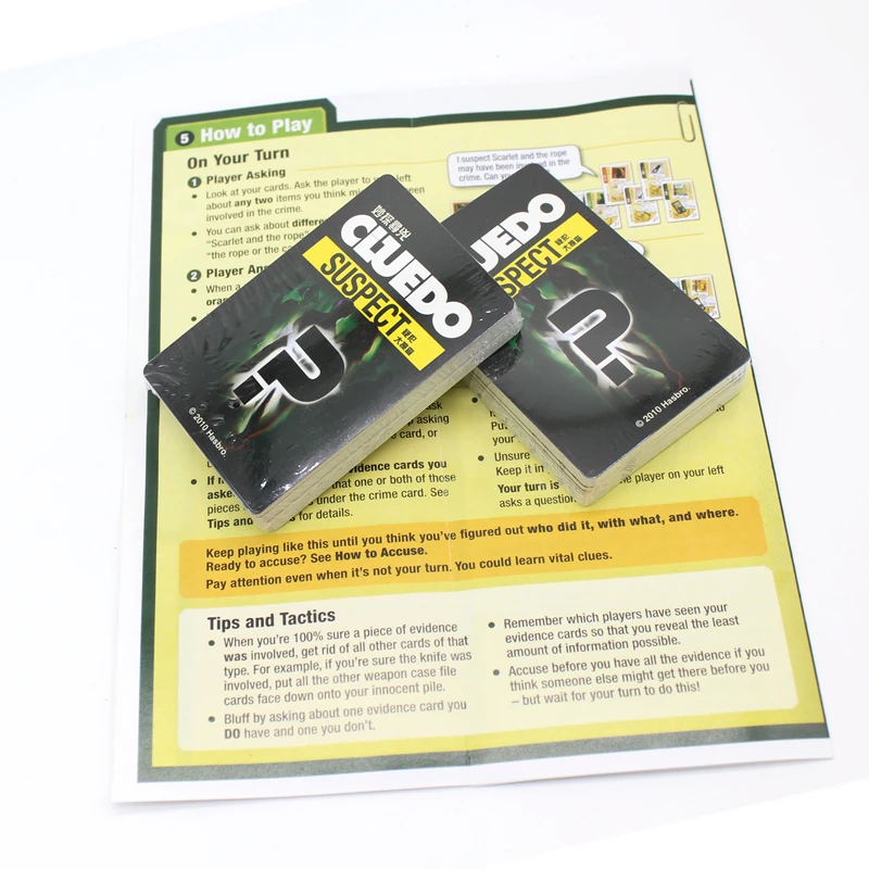 Cluedo Suspect board Game Mental Logical Reasoning Card Game English ...
