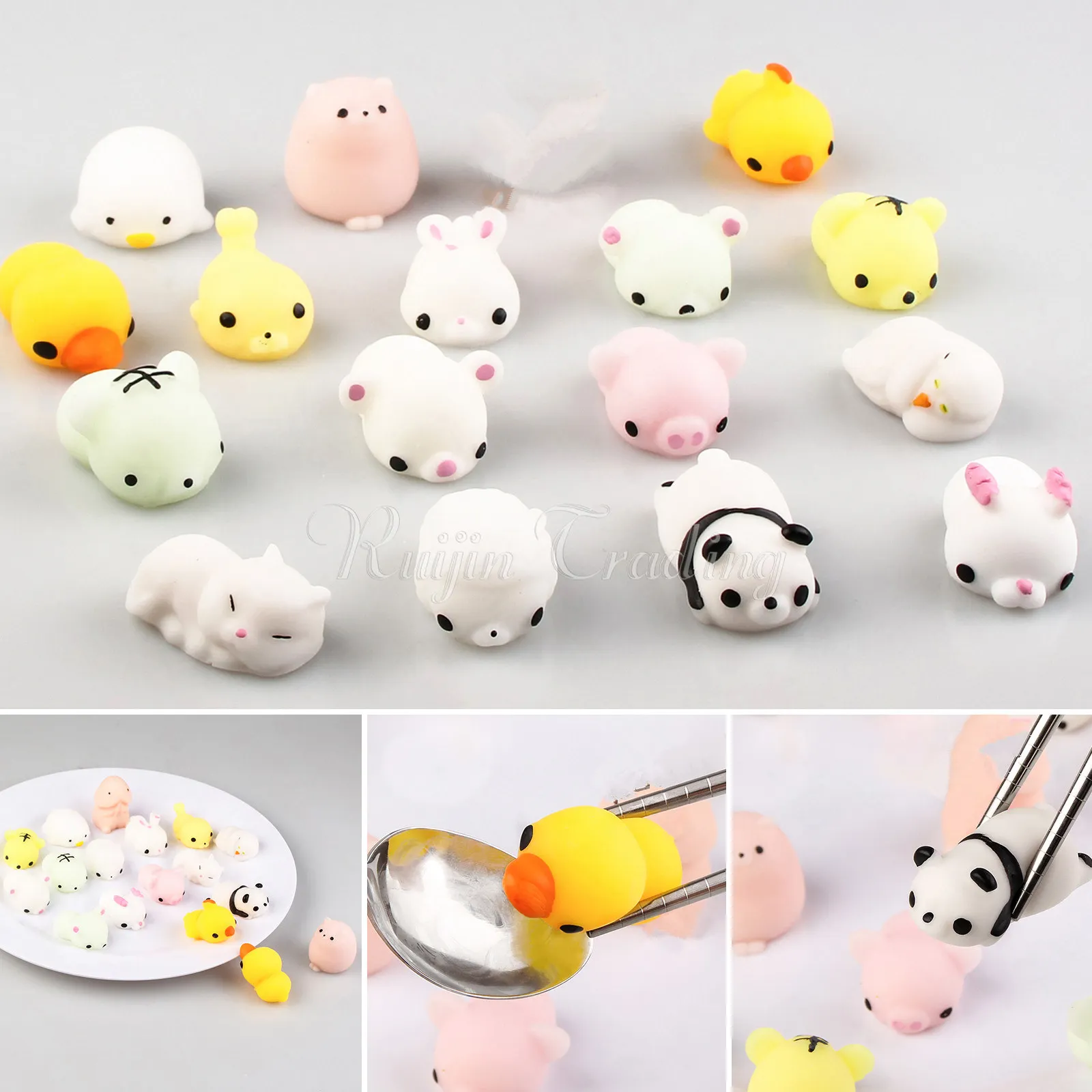 Kawaii Animals Mochi Squishy Deer Mouse Polar Bear Parrot Panda Chicken ...