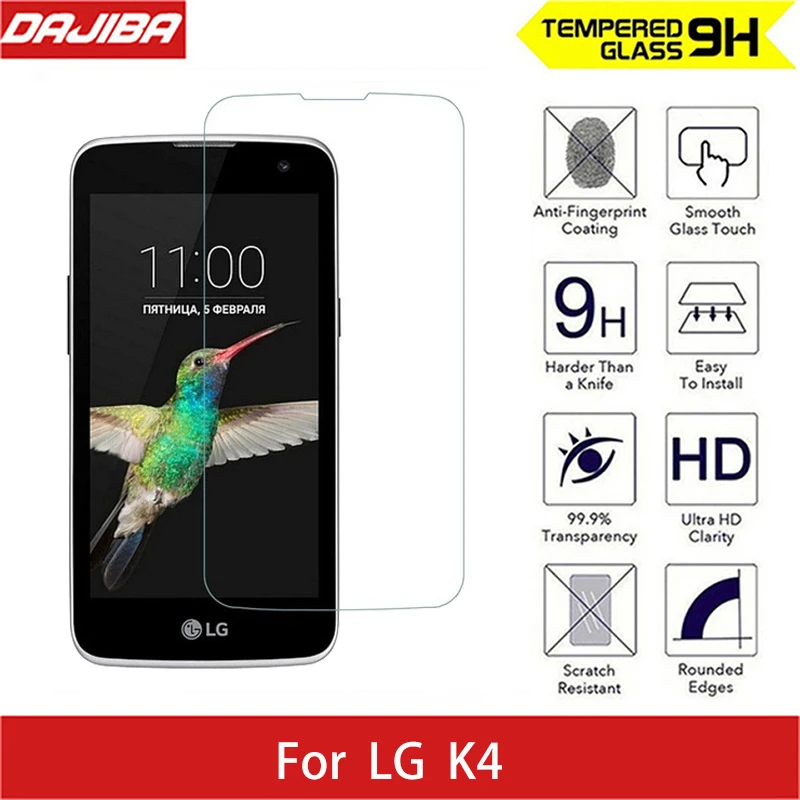 Tela de Vidro temperado À Prova De Riscos para LG K4 Duro 9 H 2.5D Borda arco Rodada Fronteira ...