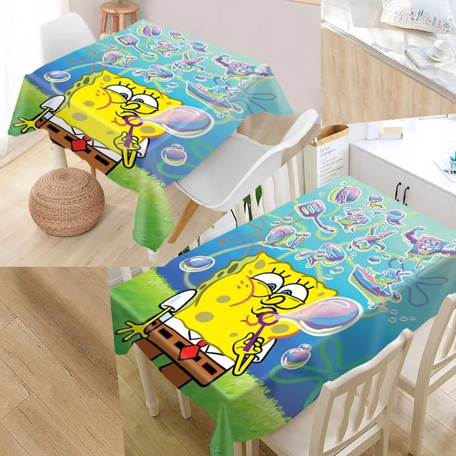 Custom SpongeBob Table Cloth Oxford Print Rectangular Waterproof ...