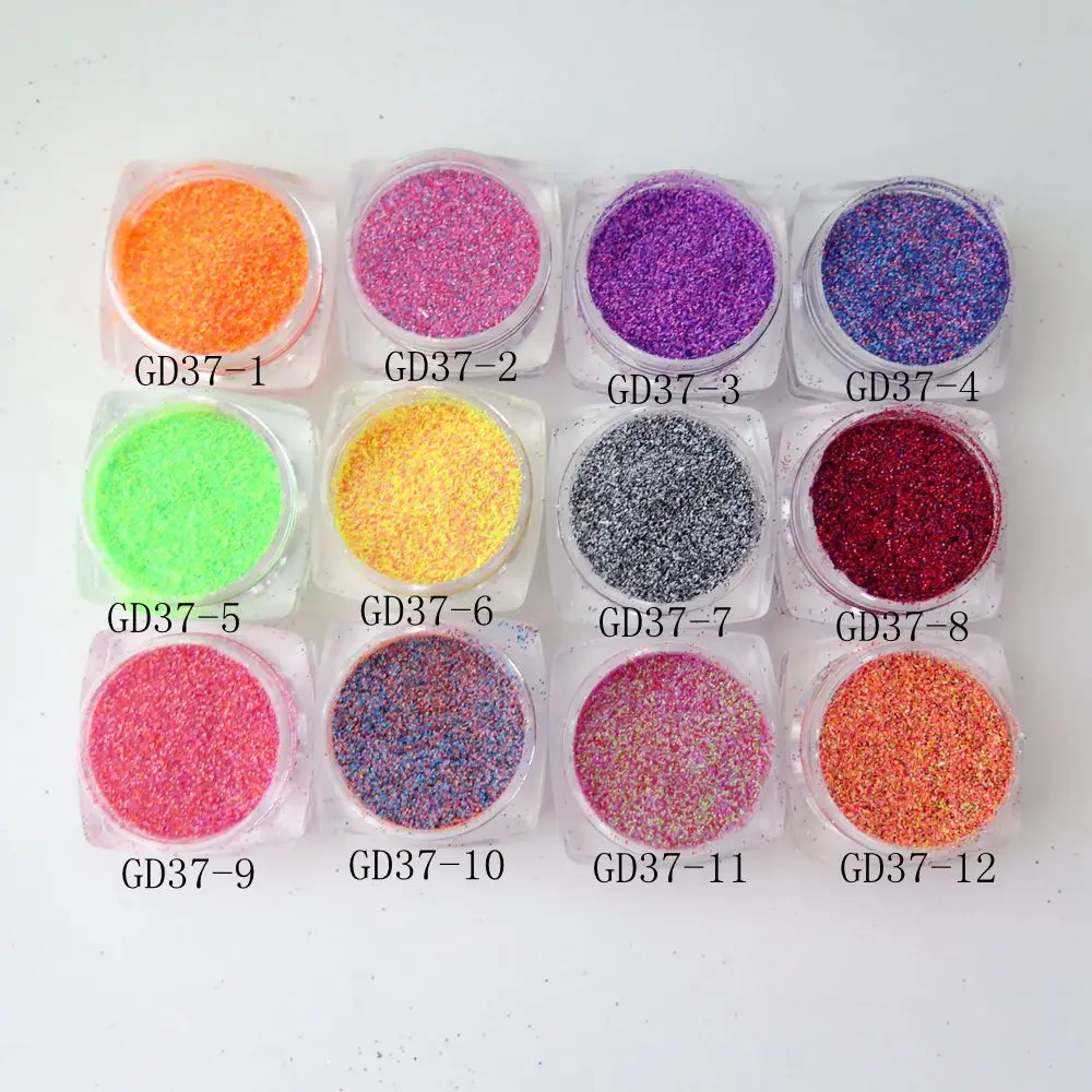 20g/bag 3g/jar Retail 1/128 0.2mm Neon Candy Looking Mix Color Glitter ...