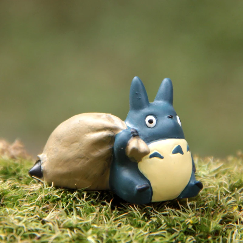 DIY Blue Totoro With Bag PVC Action Figures Toys My Neighbor Totoro ...