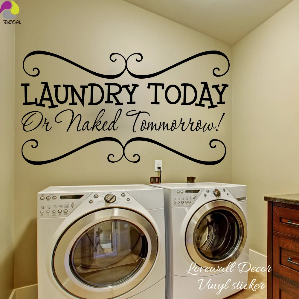 Laundry Hari Ini atau Telanjang Besok Stiker Dinding Ruangan Kamar ...