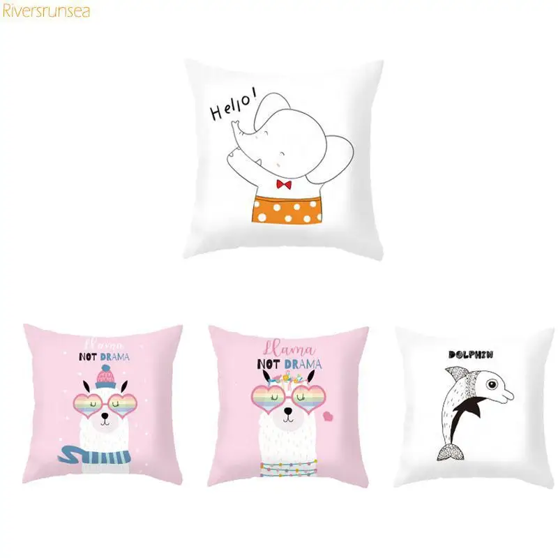 Cute Elepant Cushion Cover Panda Rabbit Bear Penguin Tiger Deer Girl ...