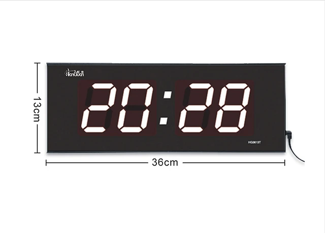 Large led digital wall clock living room big screen led numbers clock ...