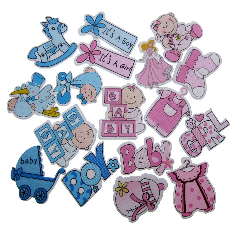Baby Cartoon Wooden Buttons | Baby Buttons Scrapbook | Wooden Crafts ...