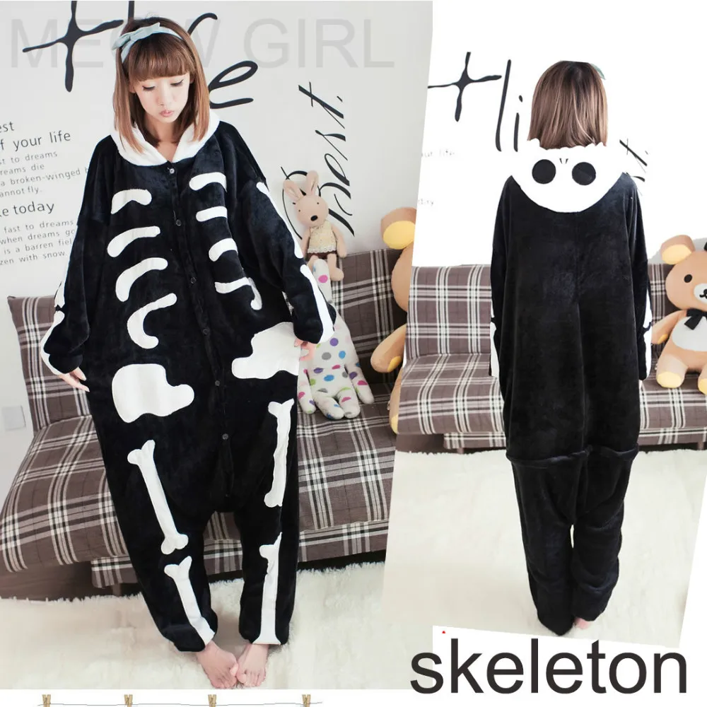 Cool Skeleton Pajamas Anime Onesie Cosplay Costume Unisex Sleepwear ...