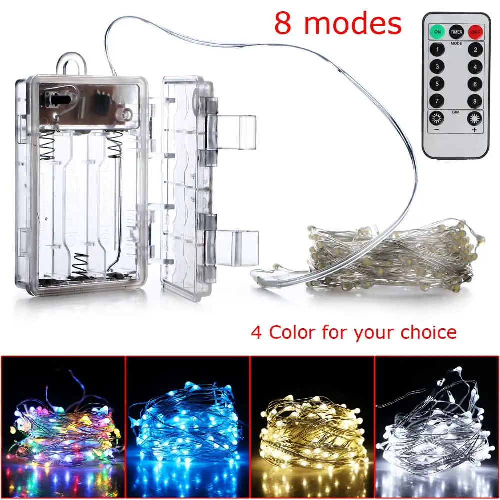 5m 10m Led Strip Fairy Light String Light Battery Operated Copper ...