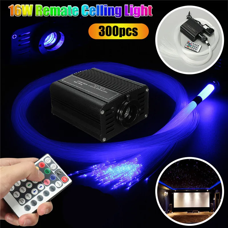 Twinkle Led Fiber Optic Star Ceiling Light Kit 300pcs*2m*0.75mm Optical ...