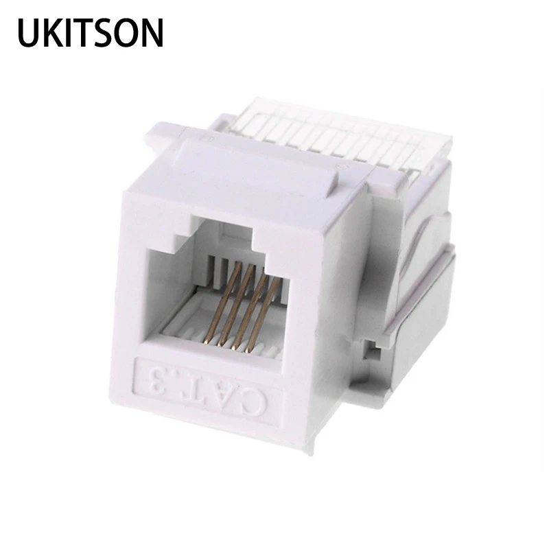 Keystone-Connector-CAT3-RJ11-Telephone-Plug-4-Wires-Insert-Phones-Jack ...