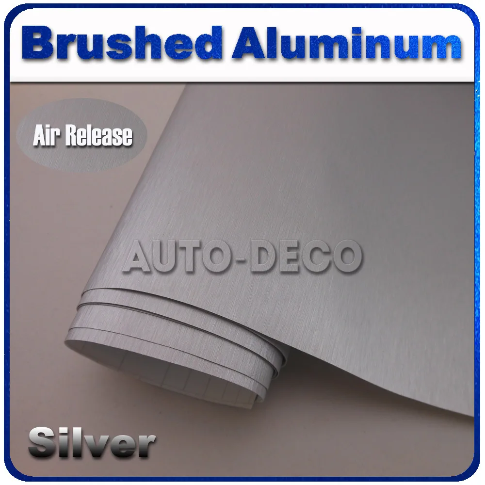 Quality Assurance Silver Brushed Aluminum Vinyl Car Sticker Cover Metal ...