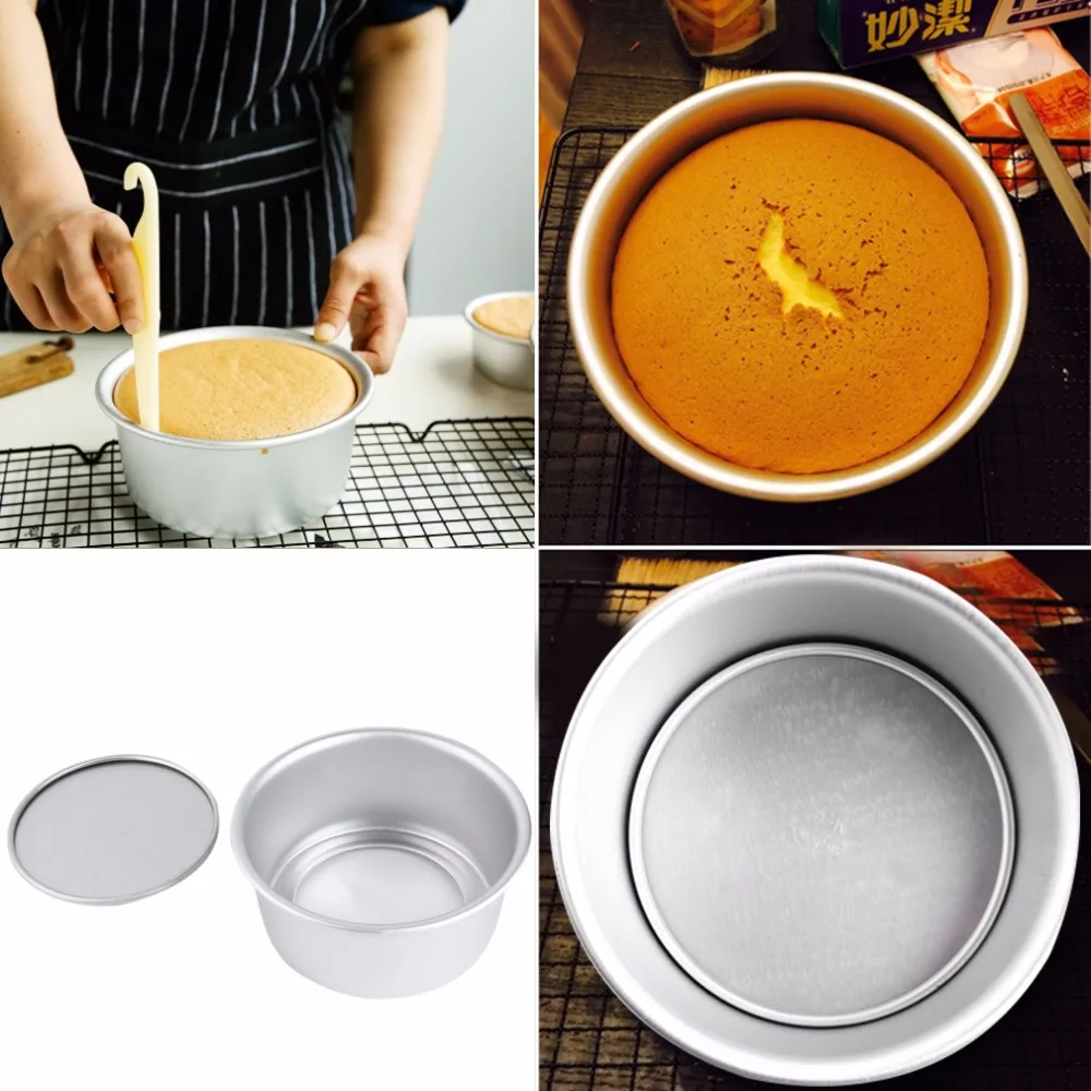 6inch Aluminum Alloy Non stick Round Cake Mould Removable Baking Pan ...