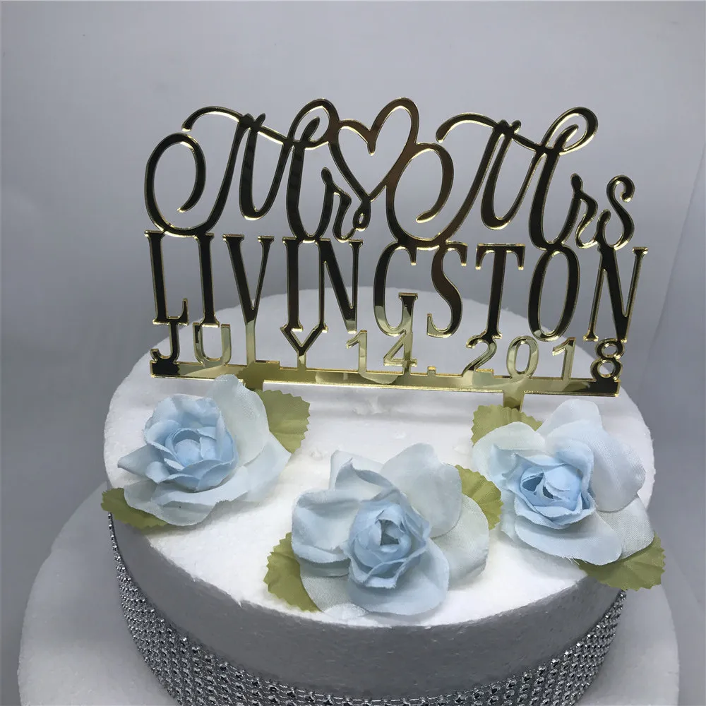 Personalized Wedding Cake Topper Custom Names Personalized Name Wood