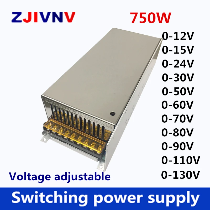 750W switching power supply adjustable output 0-12v 15v 27v 24v 36v 48v ...