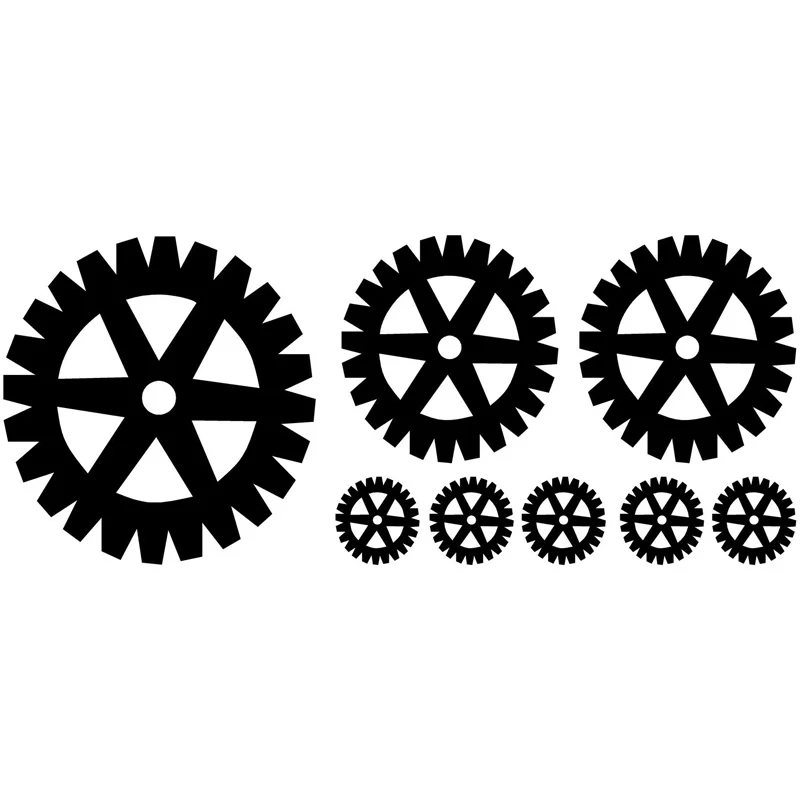 22.8cm*9.5cm Set 8 Gear Gears Steampunk Fashion Car Stickers Decals ...