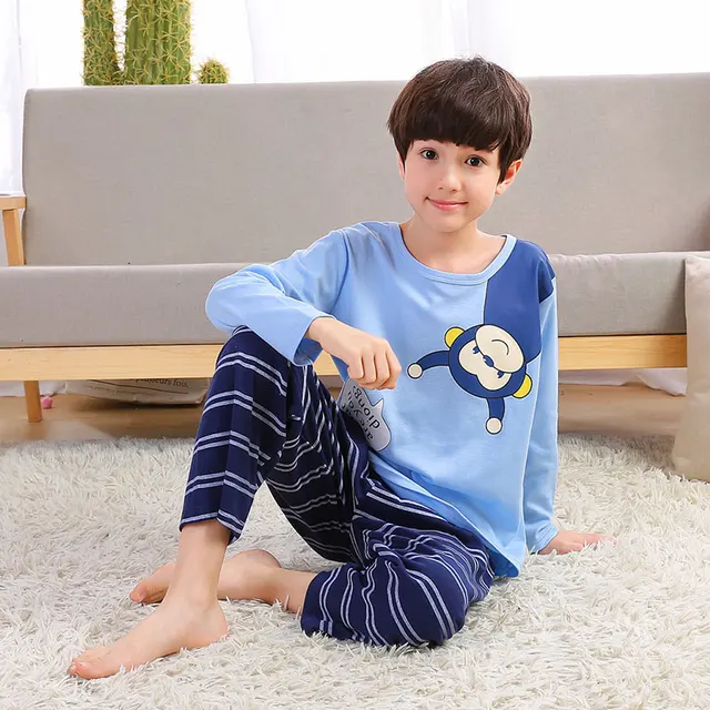 Korean Pijama Infantil Teens Teenager Boys Pajamas Set 100% Cotton ...