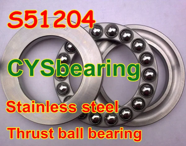 S51204 20x40x14mm 20*40*14mm 51204 Stainless Steel Thrust Ball Bearing ...