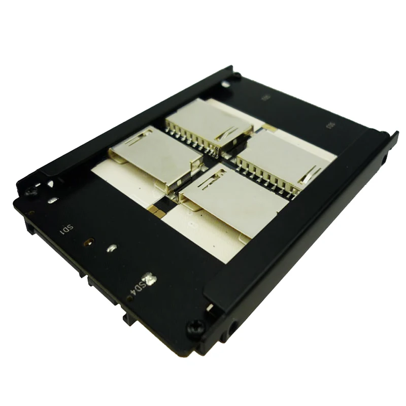 Quad SD to SATA 22pin adapter 2.5"HDD enclosure,Supports SDIO,SDHC,SDXC ...