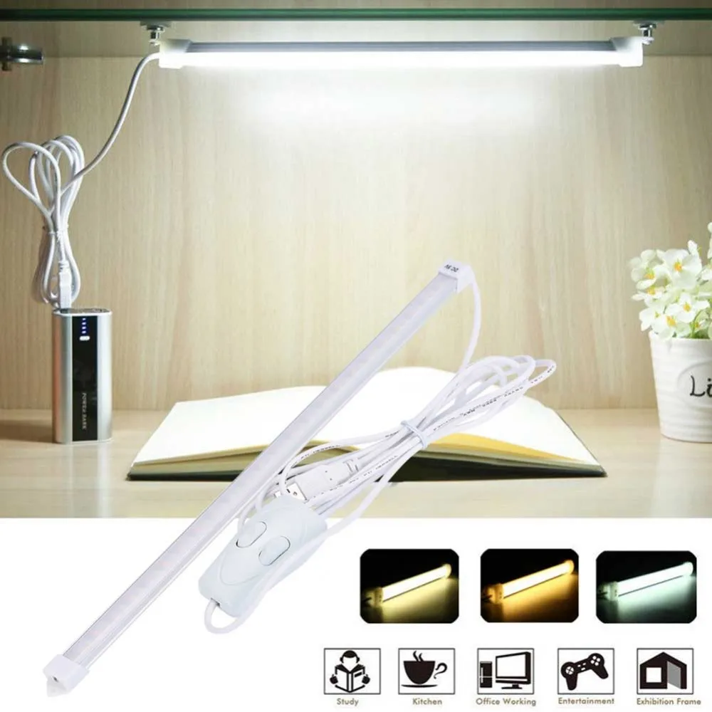 Portable Hard Strip Lamp Magnet USB Cabinet Light Writing Desk Aluminum ...