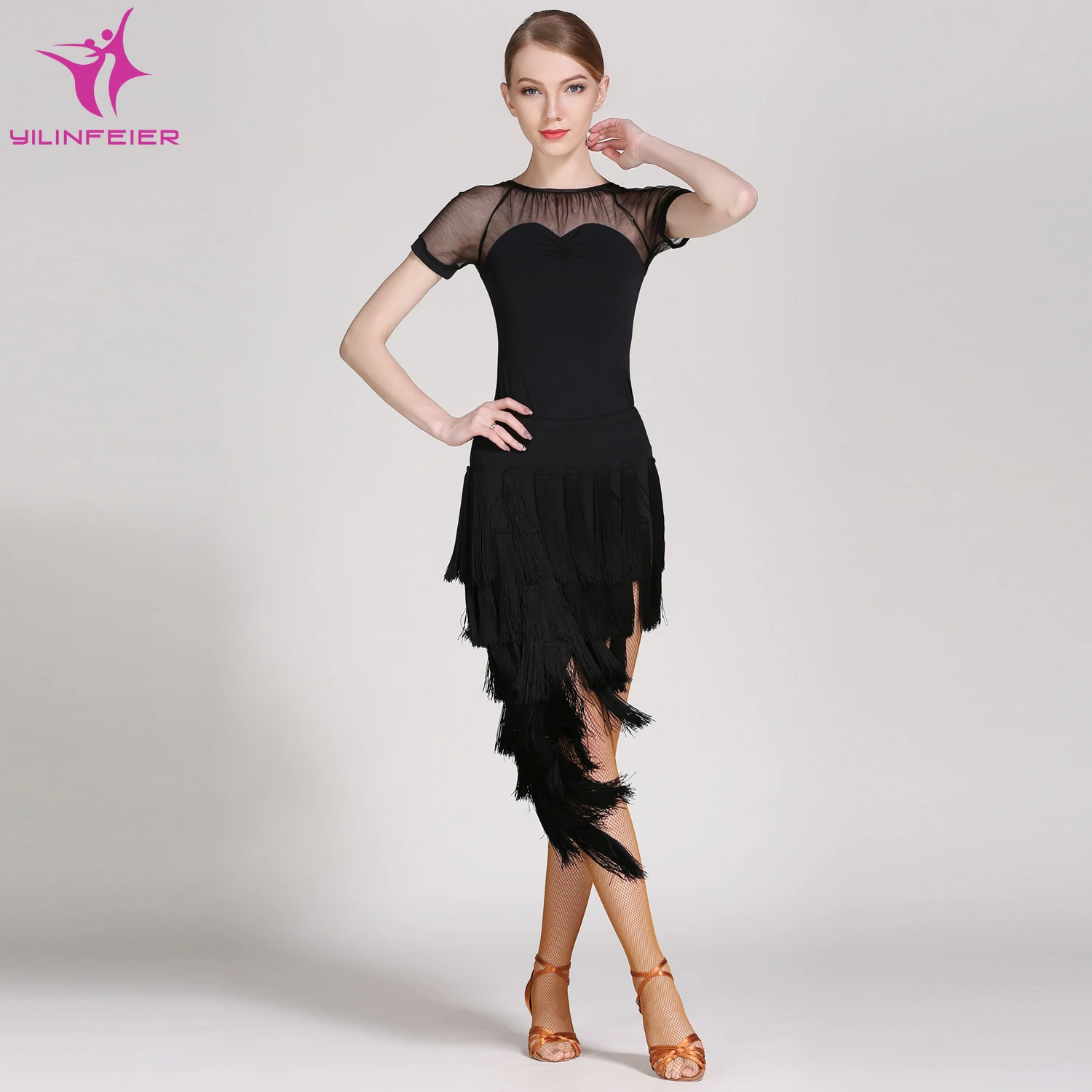 YILINFEIER GB026 and MY703 Latin Dance Top and Skirt Suits Dance Dress ...