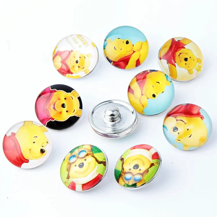PAPAPRESS 18mm Snaps Button 10pcs/lot Mixed Styles Cute Teddy Bear ...