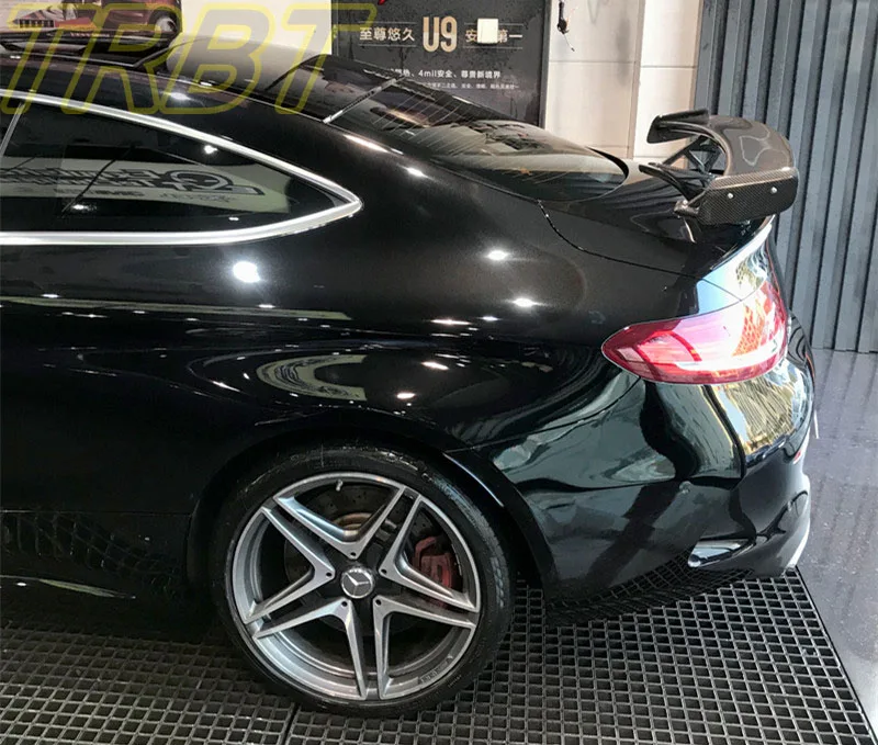 W205 C63 Rear Spoiler Carbon Fiber Trunk Spoiler Wing C63s Rear Wing ...