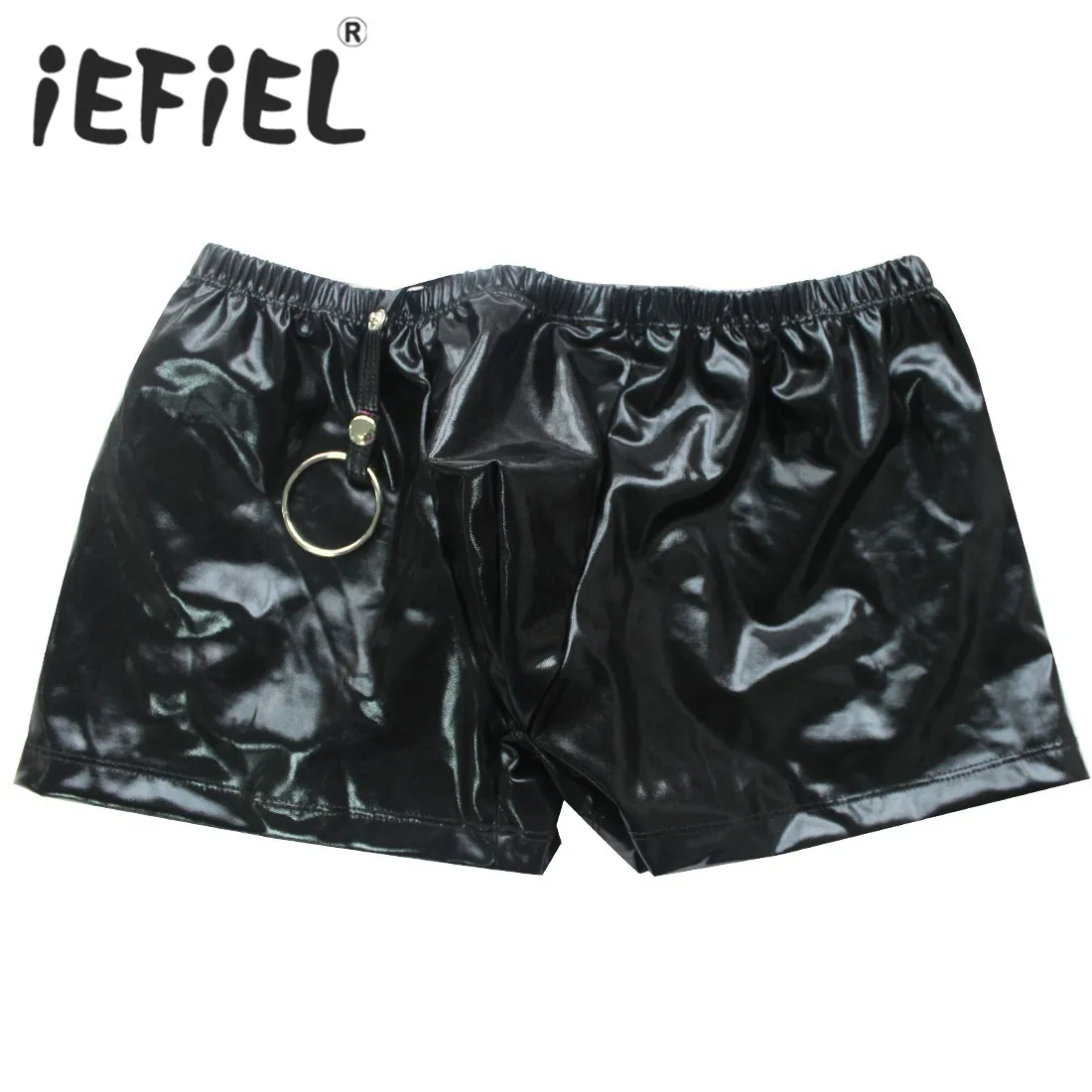 Newest Fashion Mens Lingerie Wet Look Patent Leather Shorts Boxer Sexy