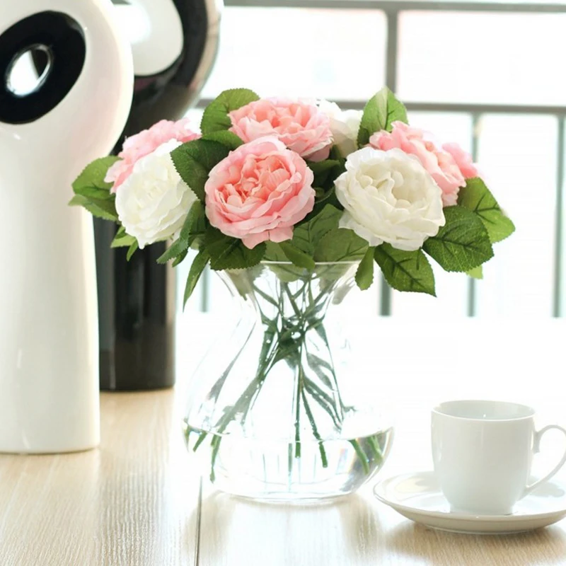 Silk flower wedding rose dahlias Artificial flowers fall vivid fake ...