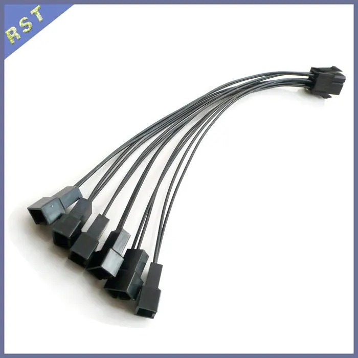 PSU PCI E 6Pin to 6x 4Pin PWM Fan Power Supply Adapter Cable|adaptic ...