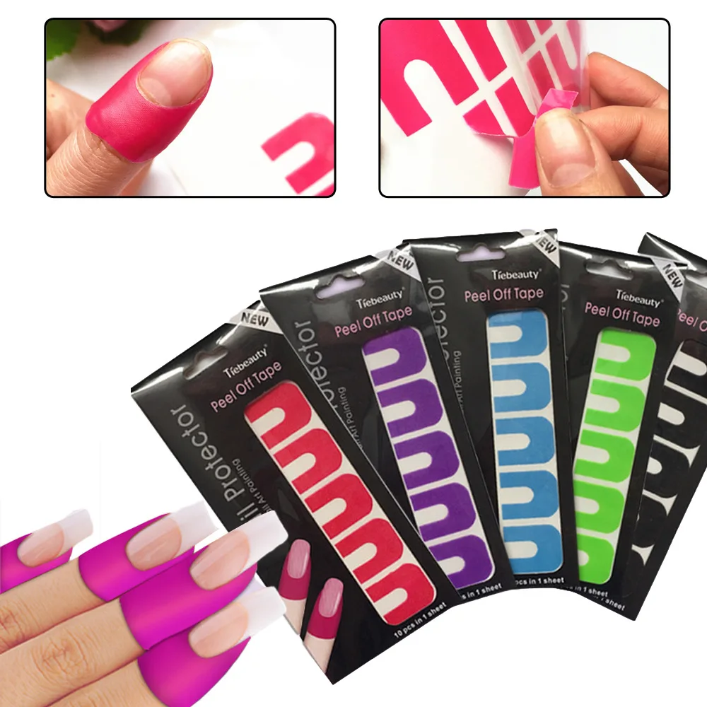 Nail paste nail polish overflow nail stickers U shaped stickers anti ...