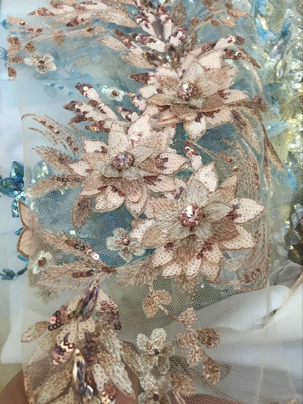 Роскошная дизайнерская французская кружевная ткань с бисером африканская 3d Цветочная блестка