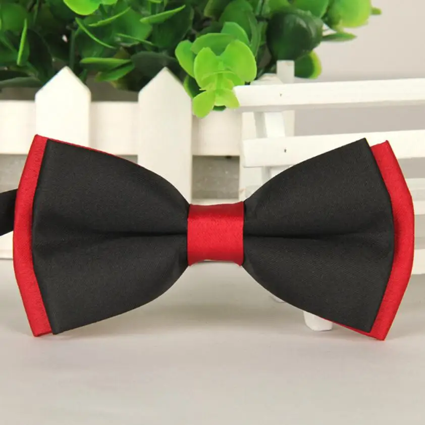 High End The British Mens Plain Bowtie Polyester Pre Tied Wedding