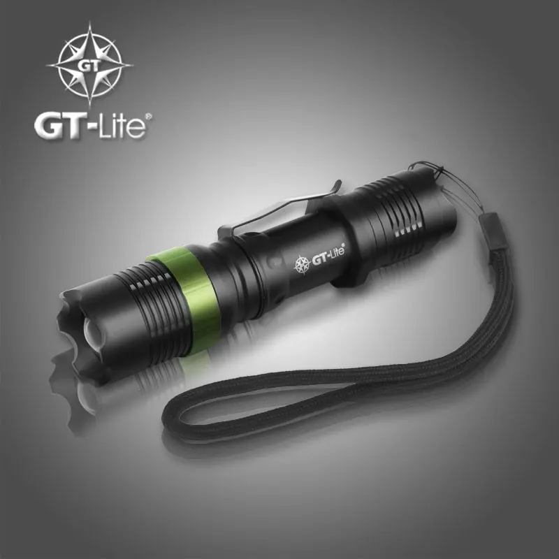 GT Lite LED Flashlight Torch Zoomable Flashlight Waterproof Portable ...