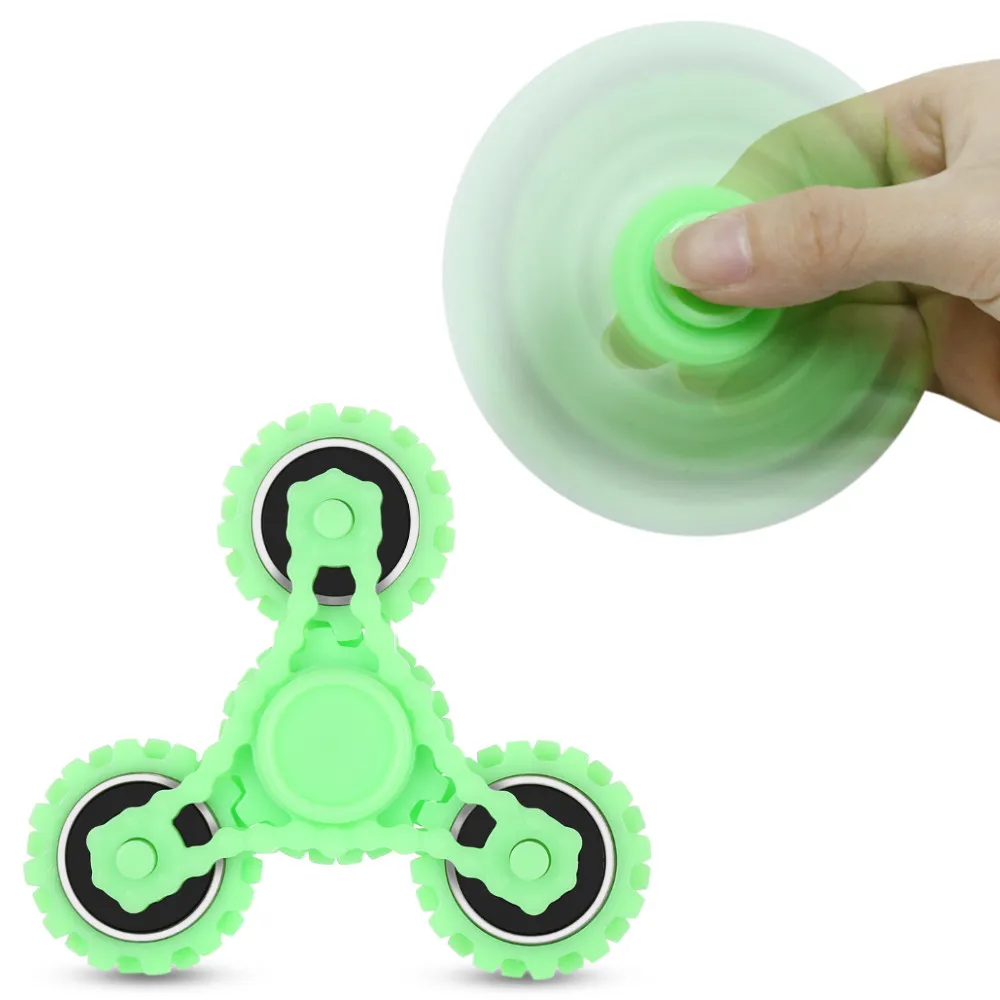 Four Gear Rotating Trilateral Pattern ABS Hand Spinner Metal Bearings ...