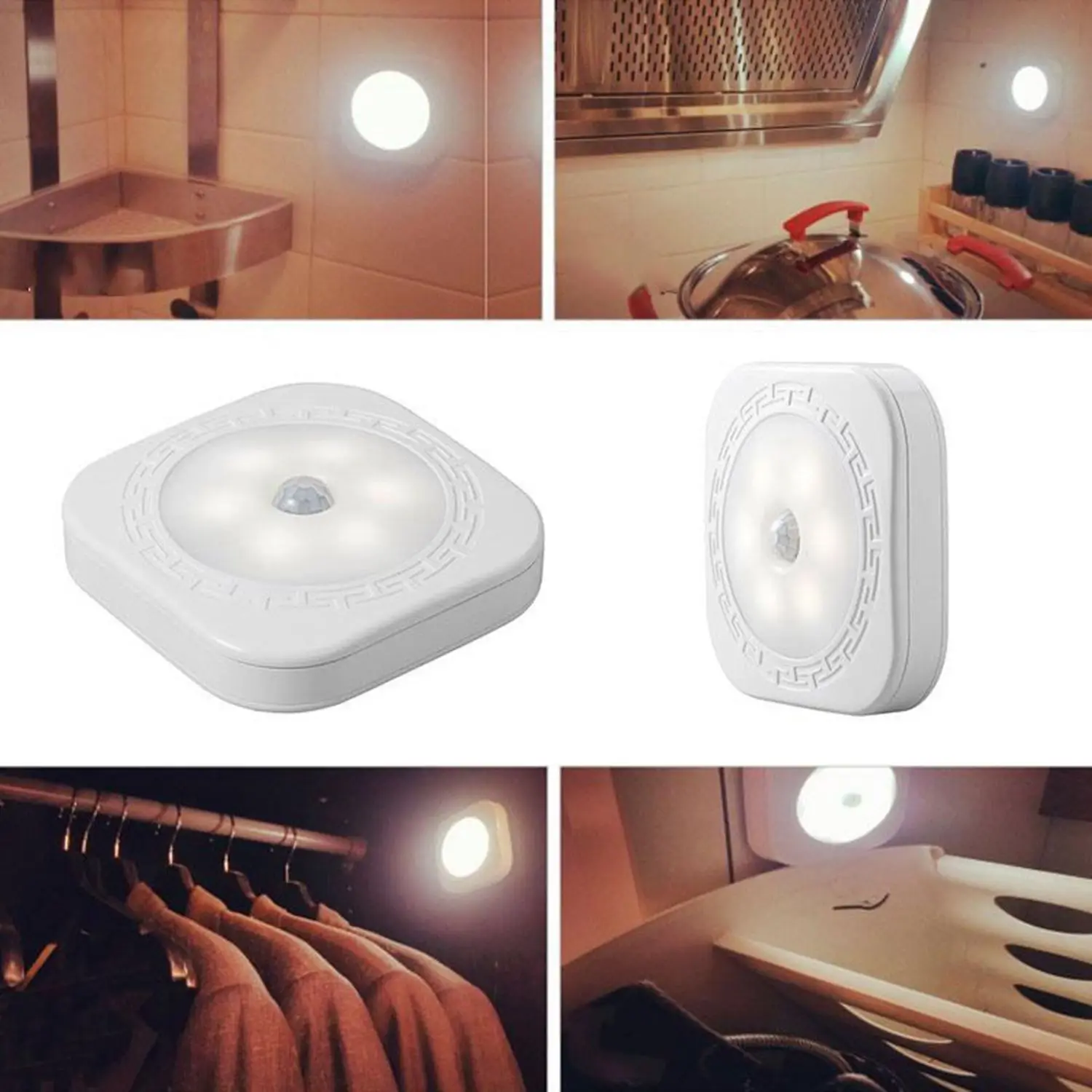 LED Night Light With Magnet Smart Body Detector Infrared PIR Motion ...