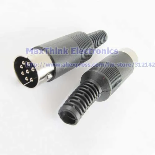 8 Pin DIN Plug 8Pin Male Plug Cable Connector Soldering DIY With ...