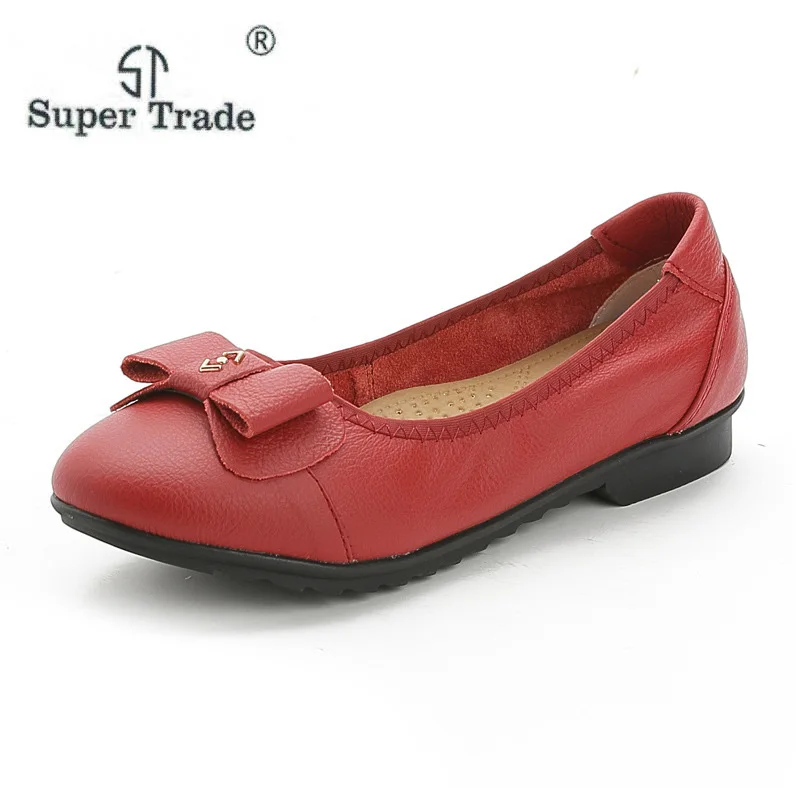 ST SUPER TRADE 2018 New Spring Autumn Women Genuine Leather Flats ...