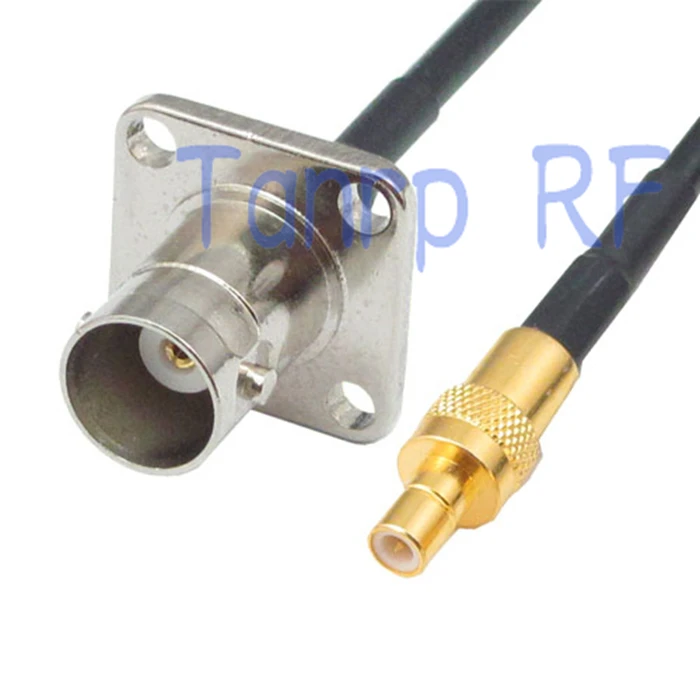 6in BNC female with 4 hole panel to SMB plug male RF connector adapter ...