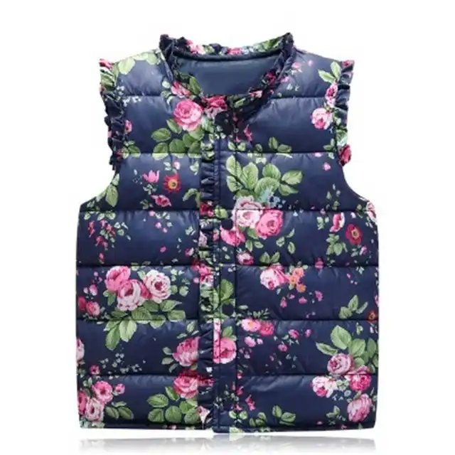 New Girls Vests Children's Down Cotton Warm Vest Baby Girls Sweet ...