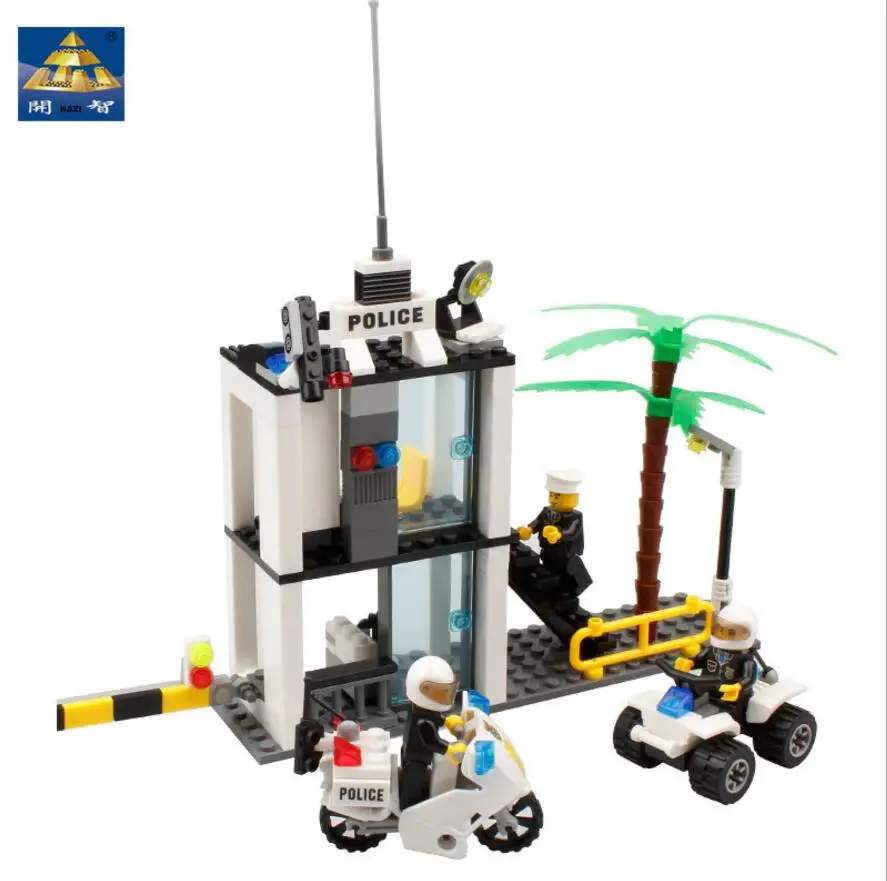 KAZI 6728 193pcs Police Series Building Blocks City DIY Police Command ...