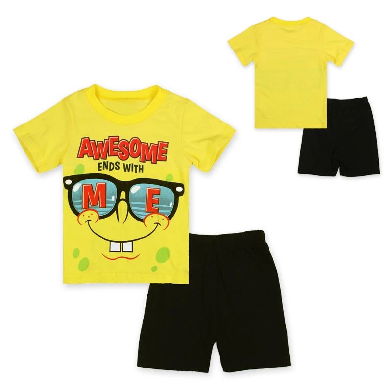 Retail 2016 children boys clothing set Adorable Cartoon Spongebob ...