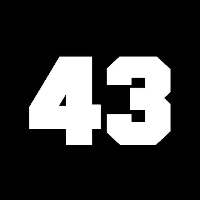 YJZT 14CM*8.7CM Fashion Number 43 Vinyl High quality Car Sticker Decal ...